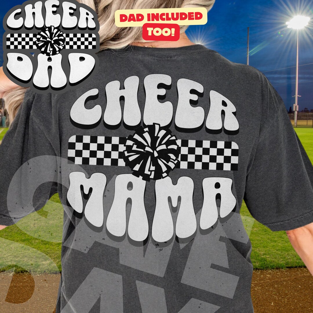 Cheer Mama PNG, Checked Retro Cheer Shirt Design, Cheer DAD Sublimation ...