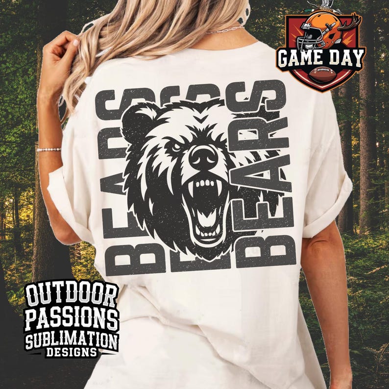 Grunge Bears Png, Bears Mascot PNG | Bears Head T-shirt Sublimation ...
