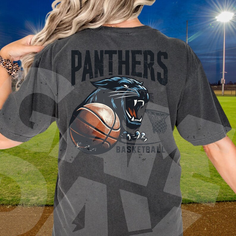 Panther Basketball Mascot PNG: School Spirit Shirt Design (digital ...