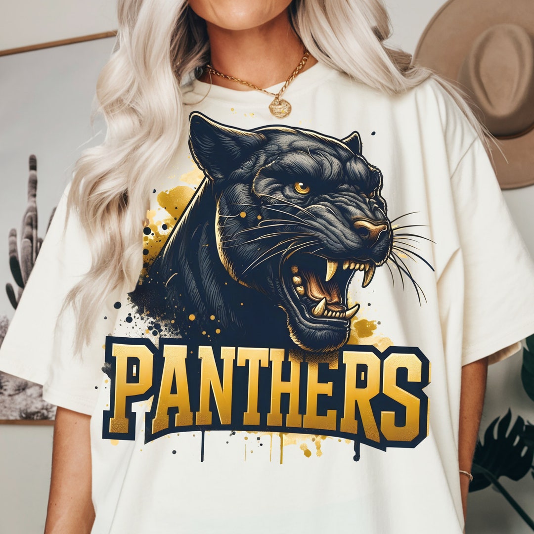 Gold Panther Mascot Sublimation Design: School Spirit PNG (digital ...