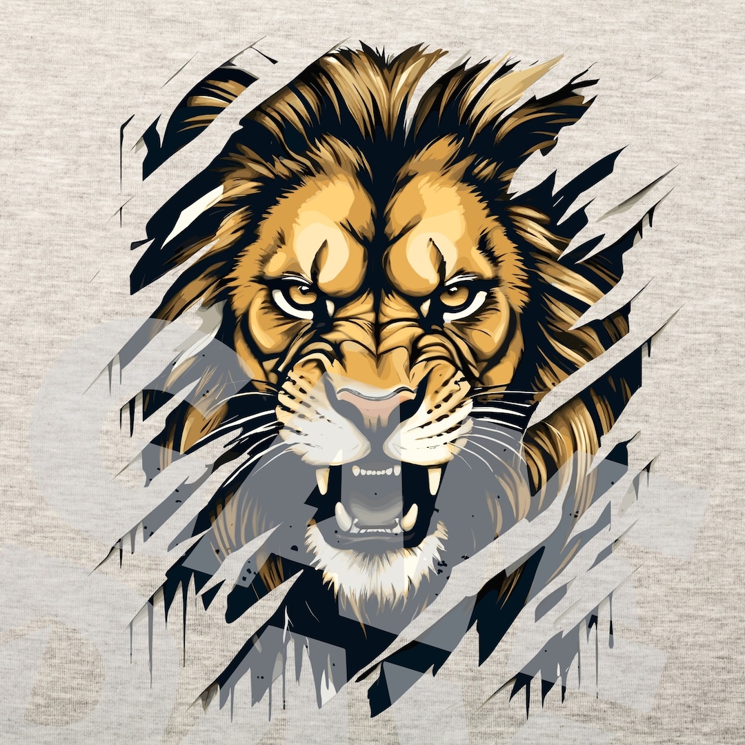 Lion Tearing Shirt PNG: Mascot Design (digital Download) - Etsy