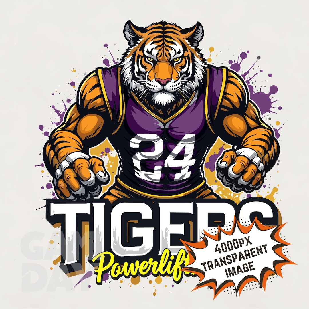 Tiger Powerlifting PNG Tiger Spirit Tiger Shirt PNG Tigers Mascot Png ...