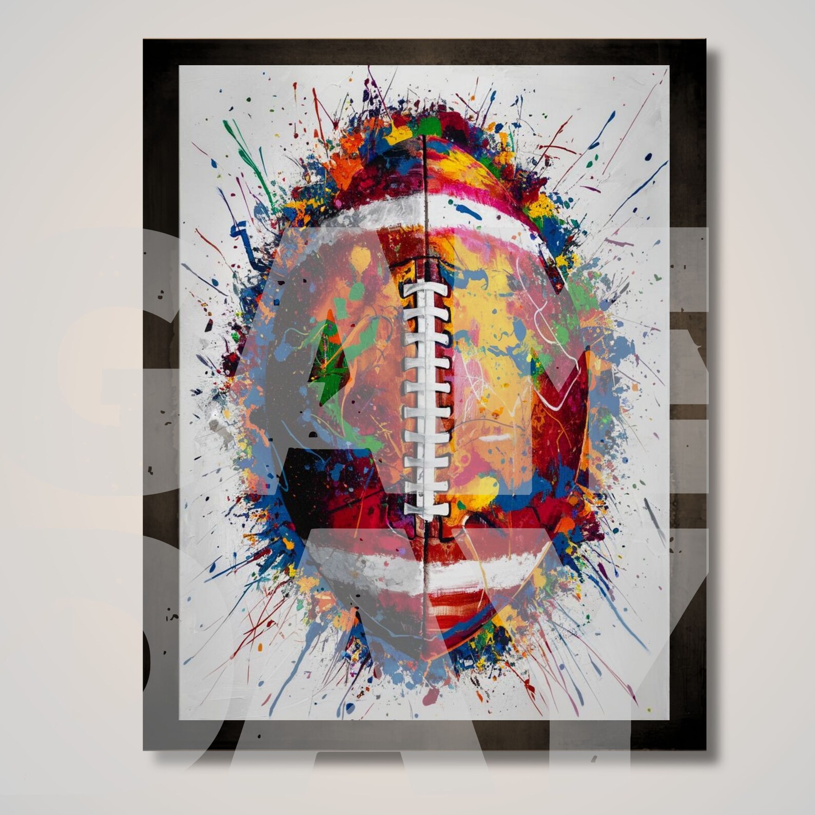 Personalized American Football Wall Art Print, Set of 3 Custom Football ...