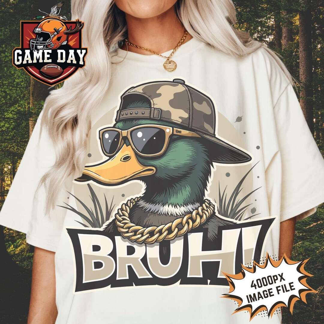 Funny Duck Bruh PNG: Cap and Shades Sublimation Print (digital Download ...