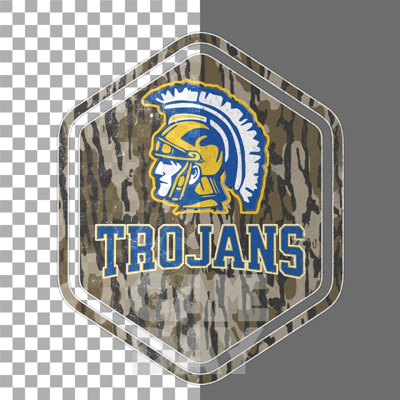 Tojans Camo Png, Trojans College Mascot Team Logo Design Old School ...