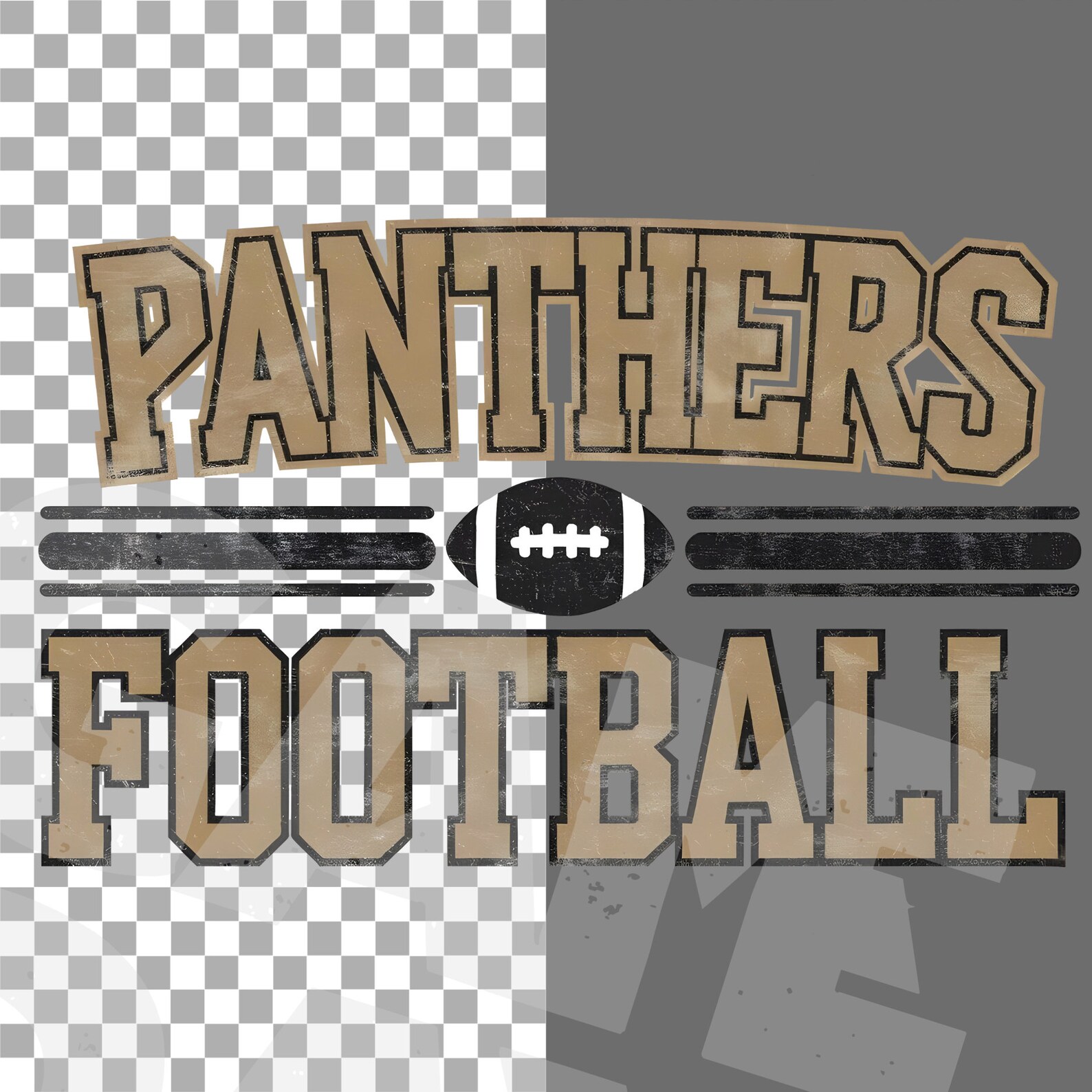 Panthers Football Mascot PNG: Black and Gold Team Logo (digital ...