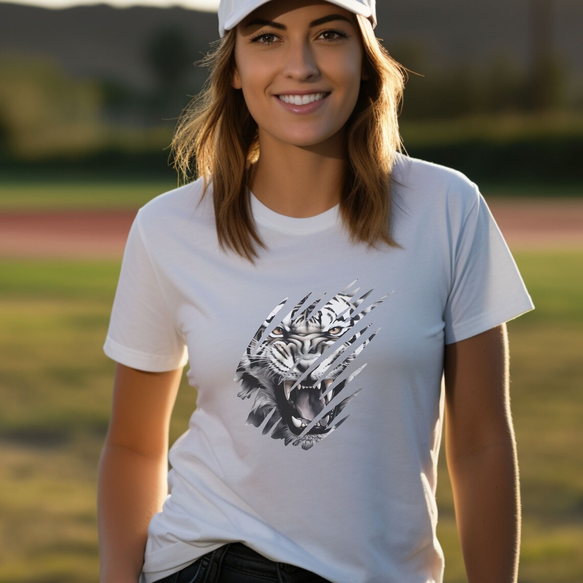White Tiger Scratch PNG Tiger Game Day Shirt Design L Tiger Spirit PNG ...