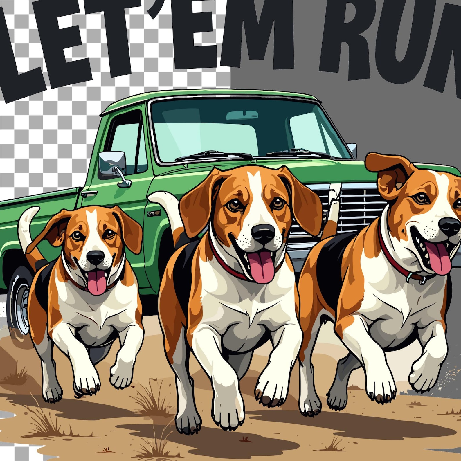 Beagle Hunting Dogs PNG: Deer Hunter Sublimation Image (digital ...