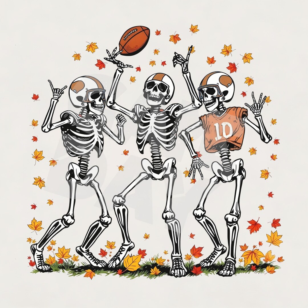 Skeleton Football Png, Football Halloween PNG, Sublimation Design Image ...
