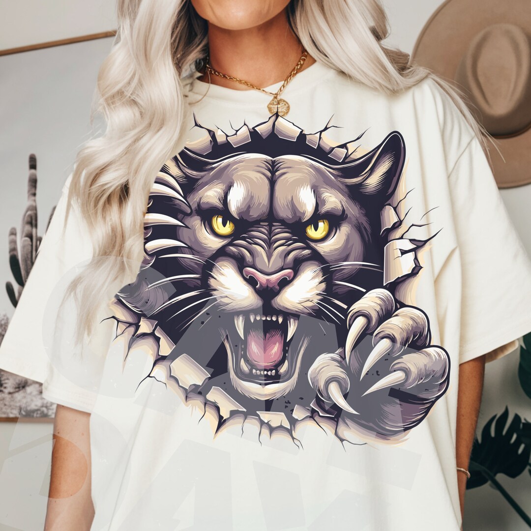 Angry Cougar Rip PNG: Mascot Shirt Design (digital Download) - Etsy