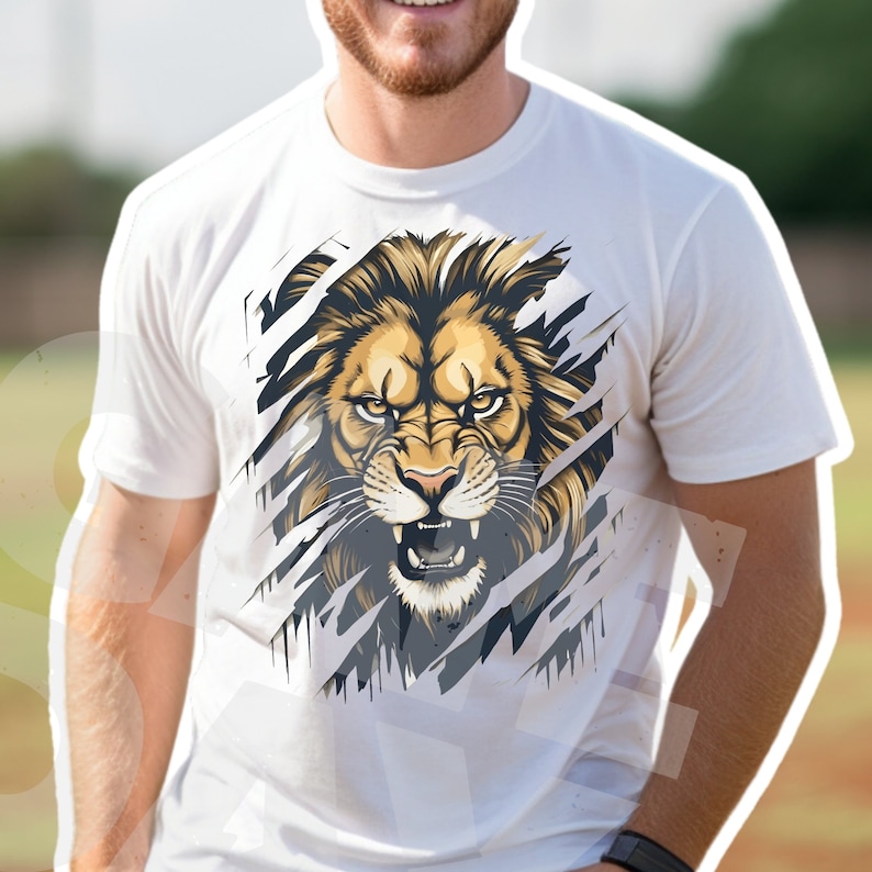 Lion Tearing Shirt PNG: Mascot Design (digital Download) - Etsy