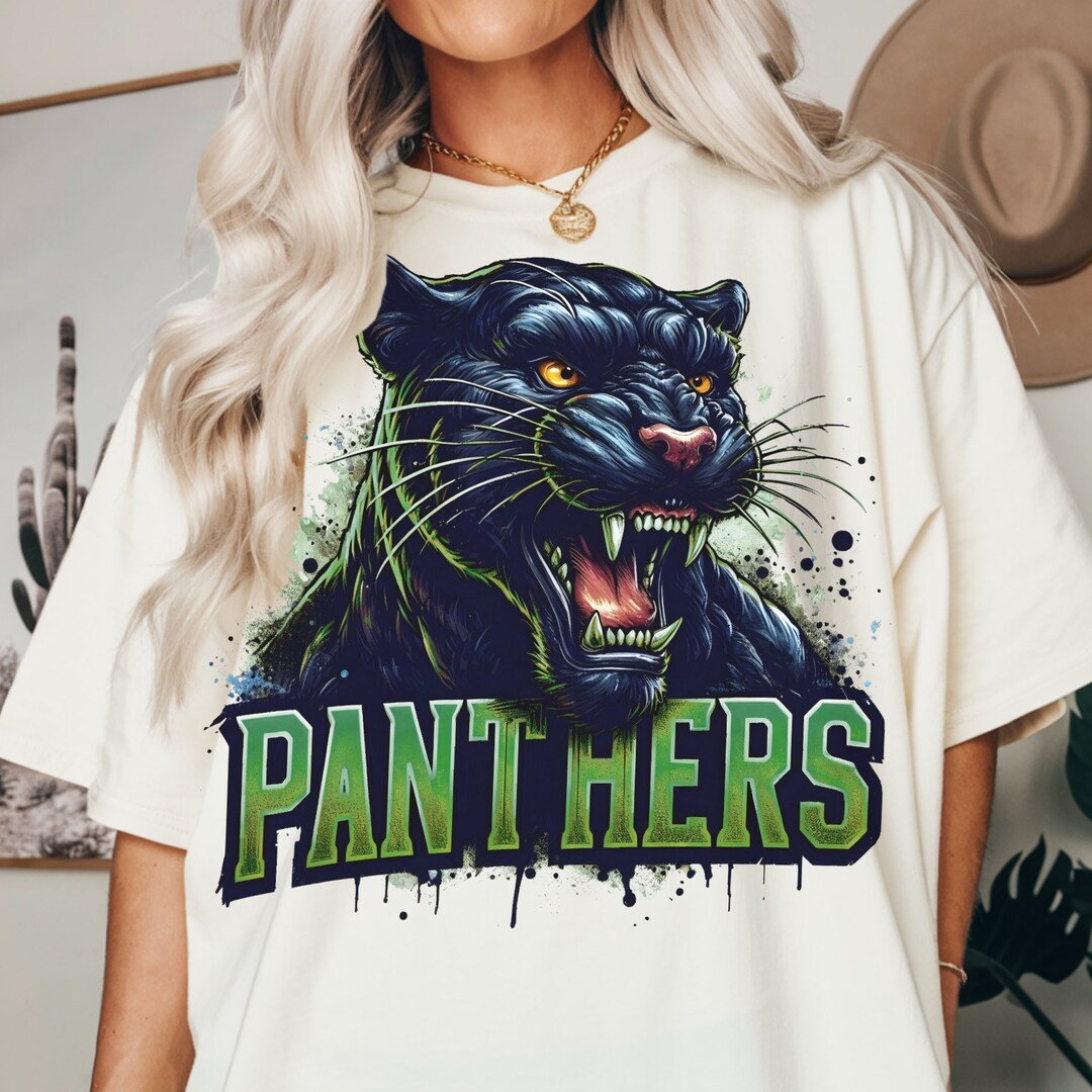 Green Panther Mascot Sublimation Design L Panther Shirt PNG | Green ...