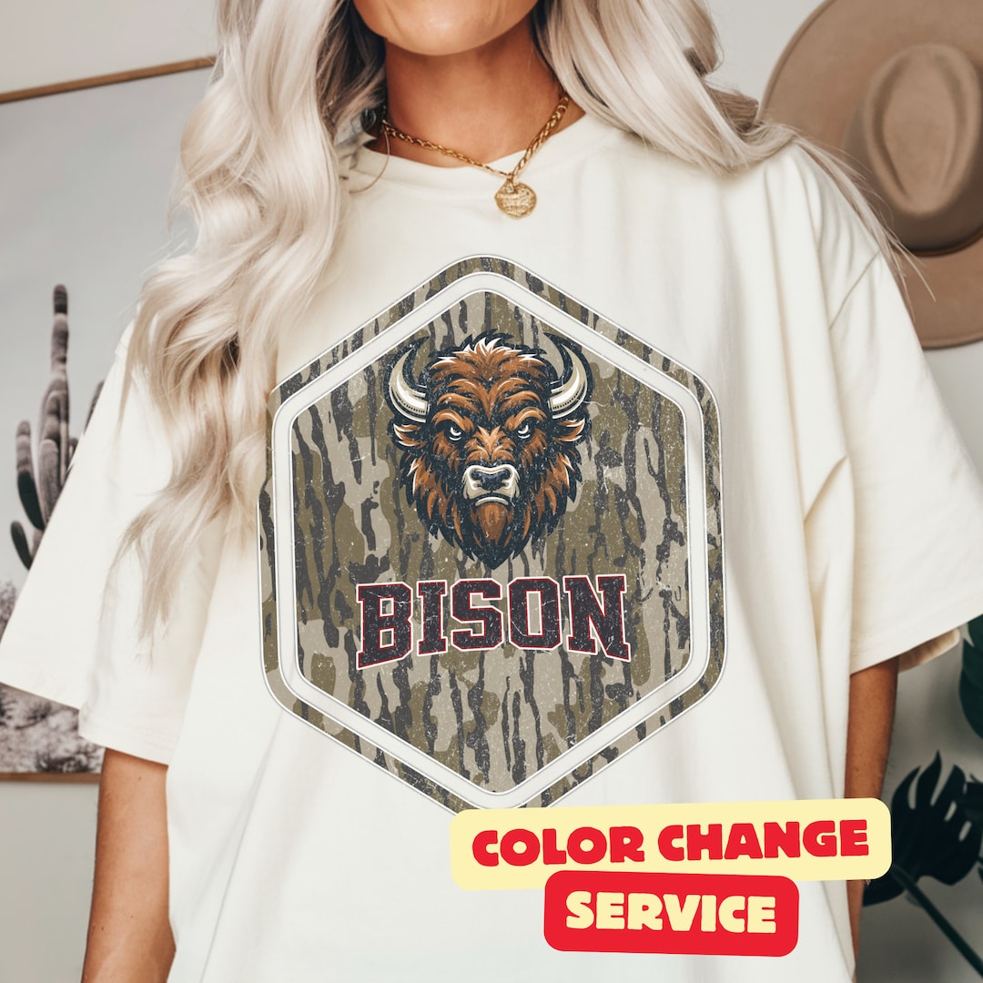 Camo Bison Shirt PNG Bison Mascot Png Bison Football Sublimation Design ...