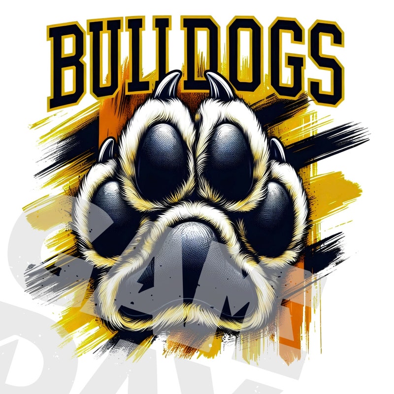 Bulldog Paw Print - Etsy