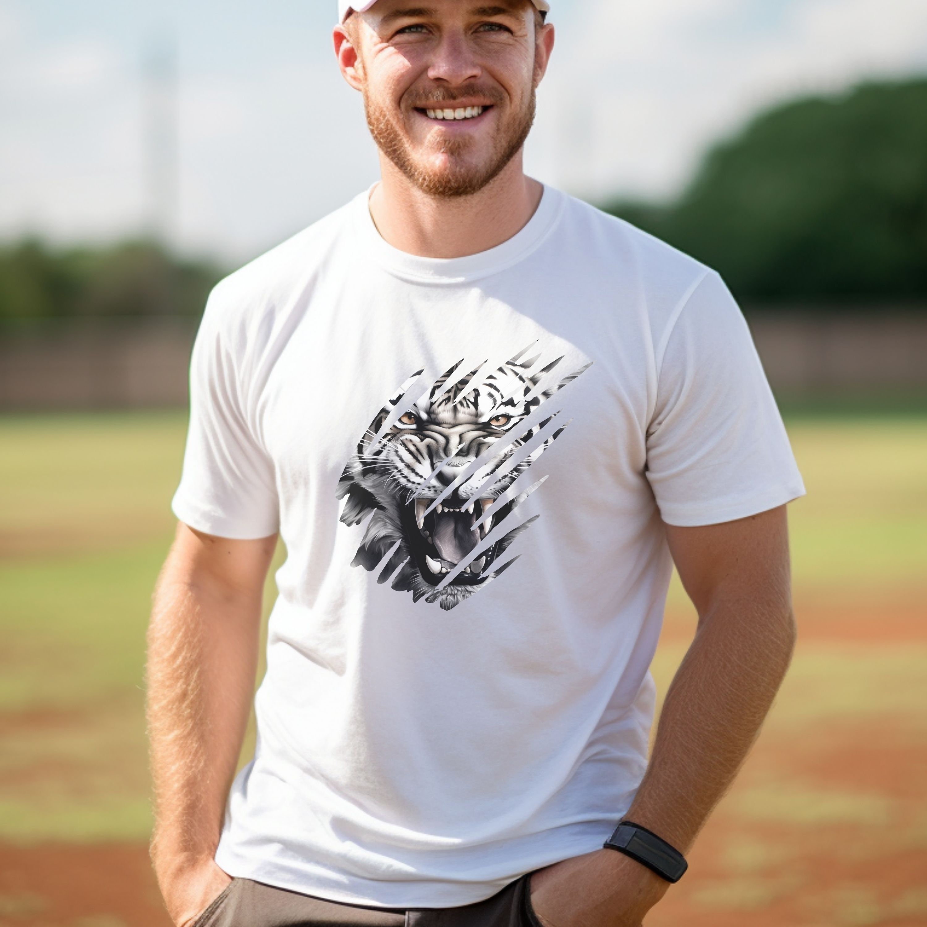 White Tiger Scratch PNG Tiger Game Day Shirt Design L Tiger Spirit PNG ...