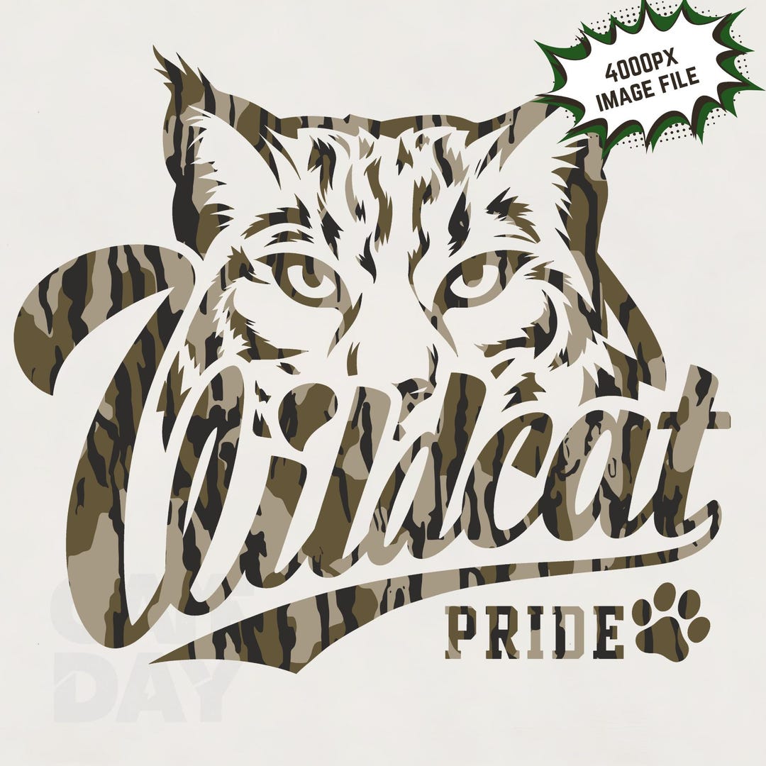 Wildcats Pride Png Wildcat Mascot T-shirt Sublimation Design | Camo ...