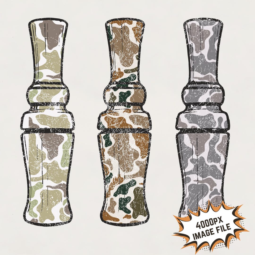 Retro Camo Duck Call PNG: Hunting Sublimation Design (digital Download ...