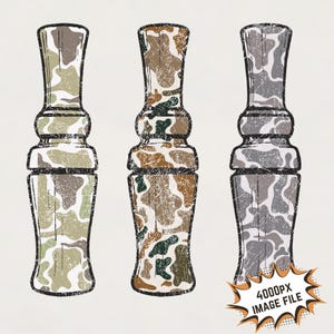 Retro Camo Duck Call PNG: Hunting Sublimation Design (digital Download ...