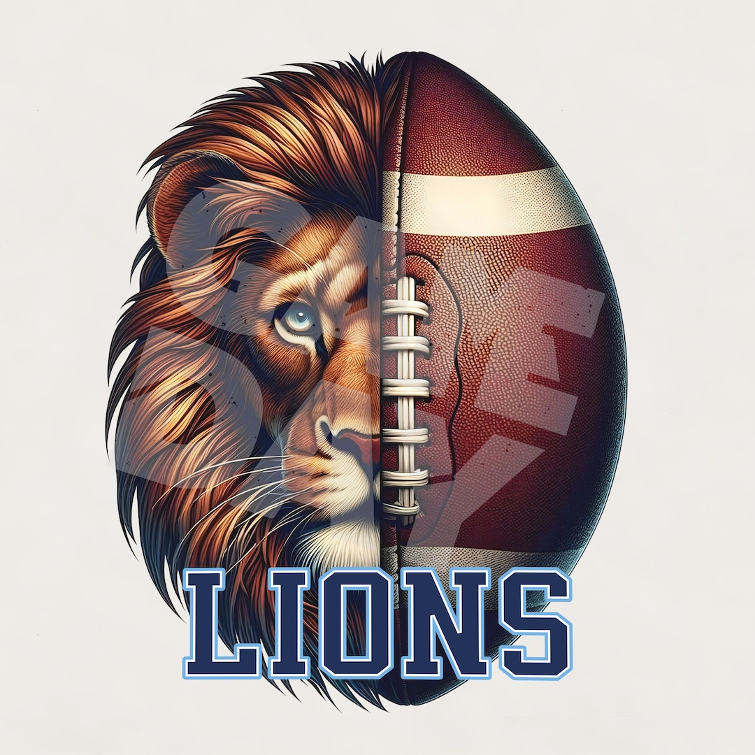 Blue Lions Football Mascot PNG: Spirit Design (digital Download) - Etsy