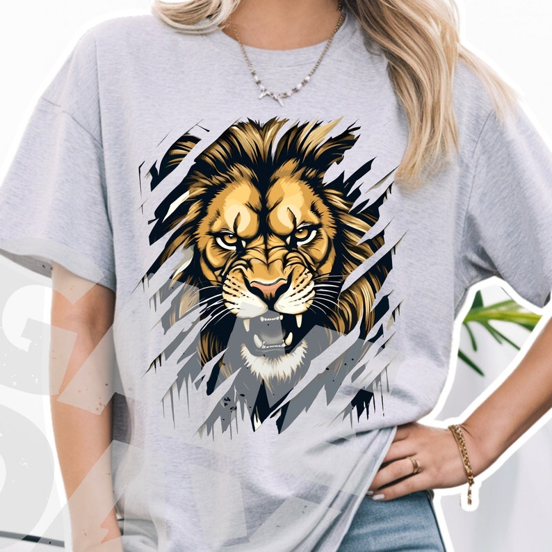 Lion Tearing Shirt PNG: Mascot Design (digital Download) - Etsy