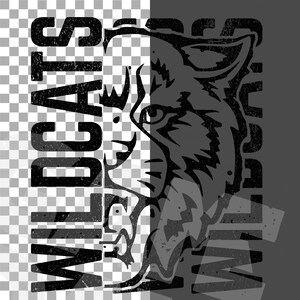 Grunge Wildcats Mascot PNG: Retro Shirt Design (digital Download) - Etsy