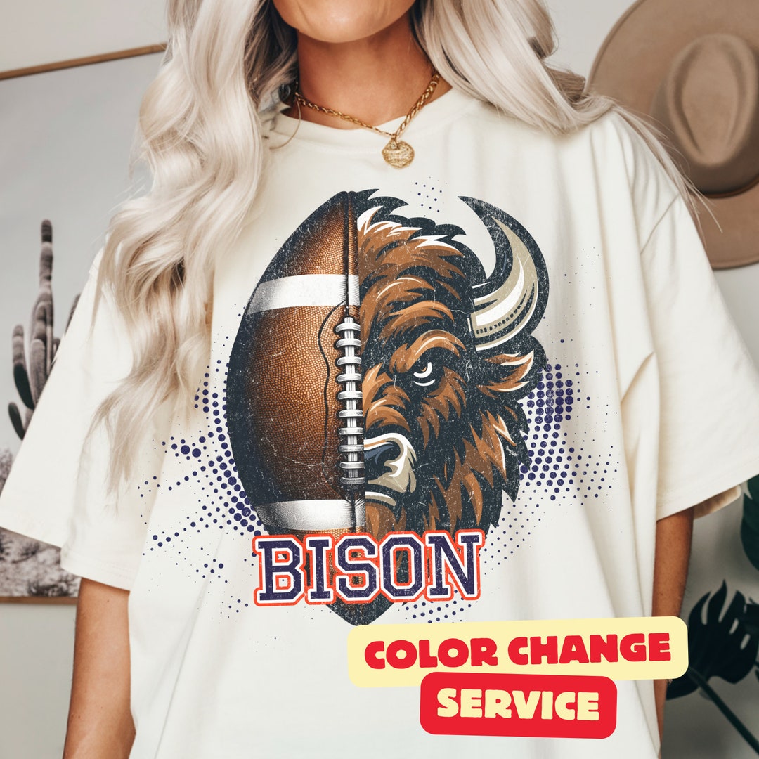Bison Football Shirt PNG: Mascot Sublimation Design (digital Download ...