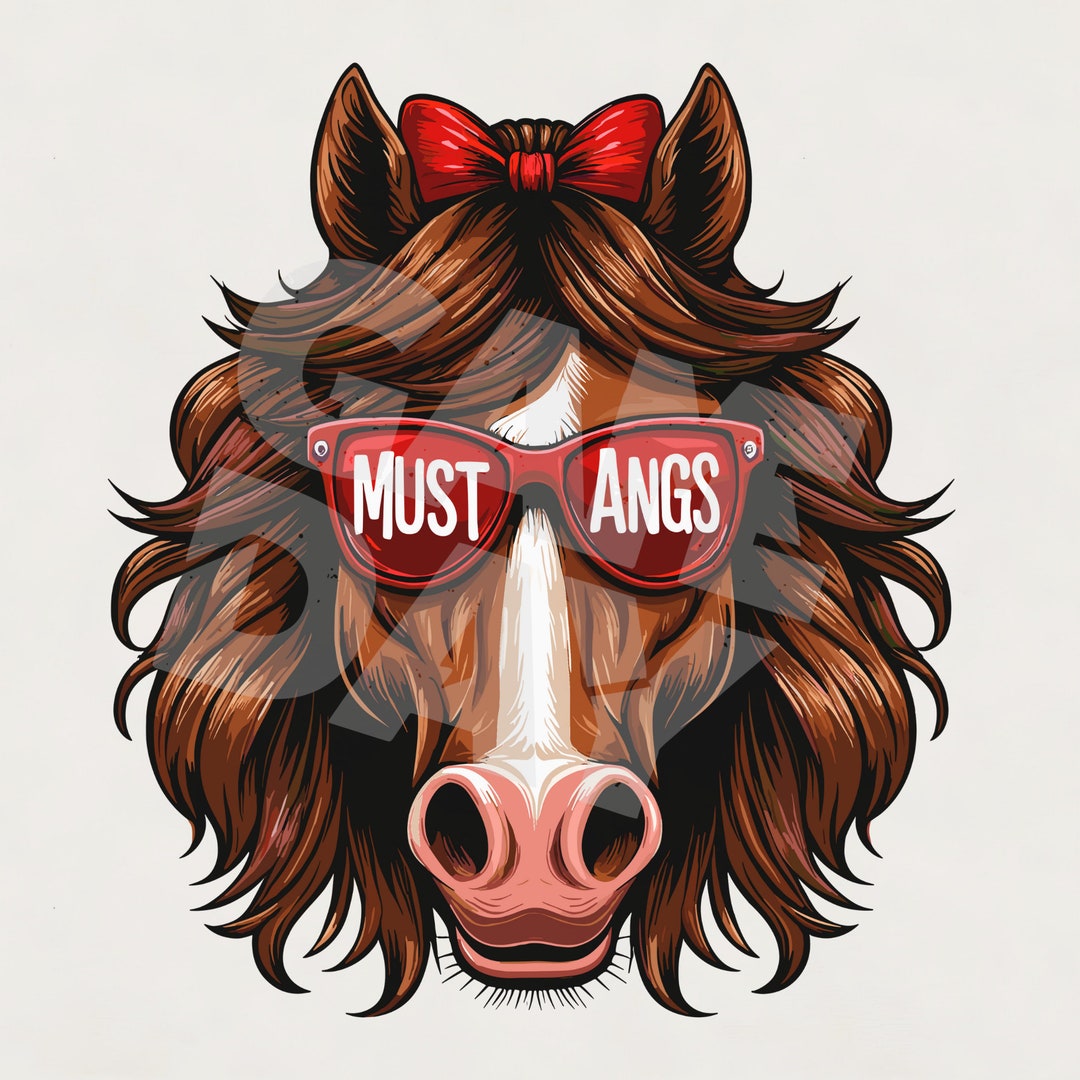 Red Mustangs Mascot PNG: School Spirit Design (digital Download) - Etsy