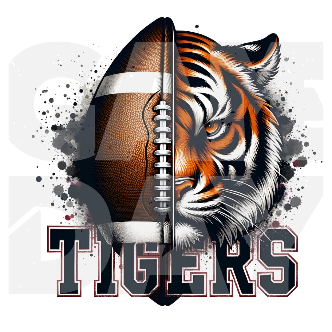 Tiger Football T-shirt Design: Mascot Spirit PNG (instant Download) - Etsy