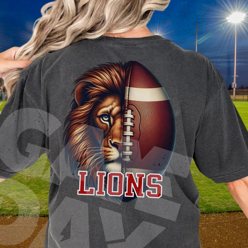 Red Lions Football Mascot PNG: Shirt Design (digital Download) - Etsy