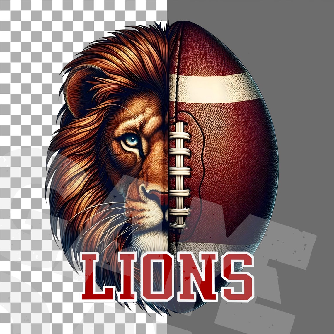 Red Lions Football Mascot PNG: Shirt Design (digital Download) - Etsy