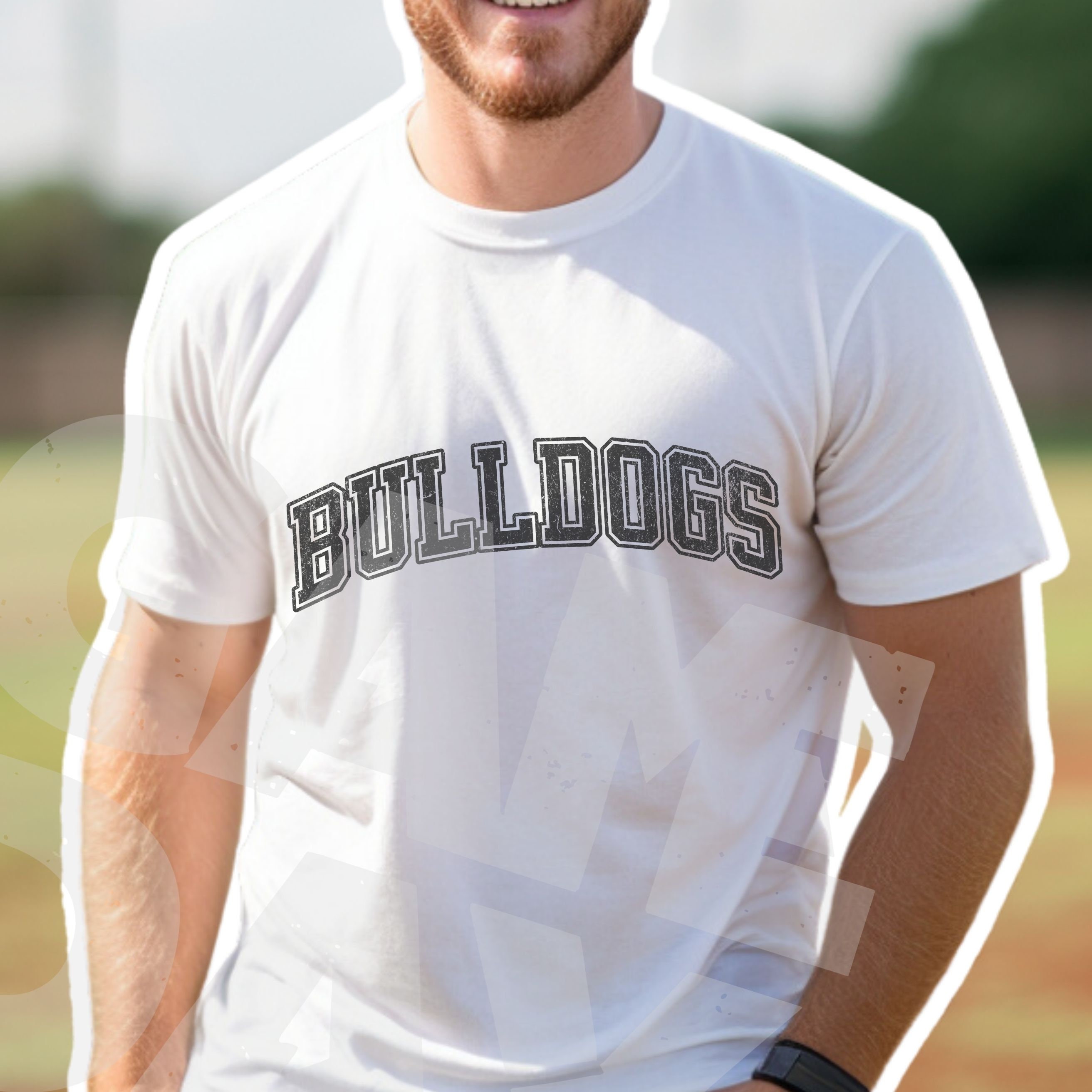 Varsity Grunge Bulldog Text Mascot Sublimation Design for Tees ...