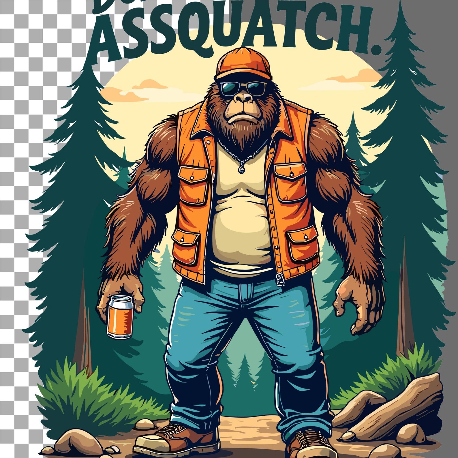 Funny Bigfoot PNG: Don't Be an Assquatch Sublimation (digital Download ...