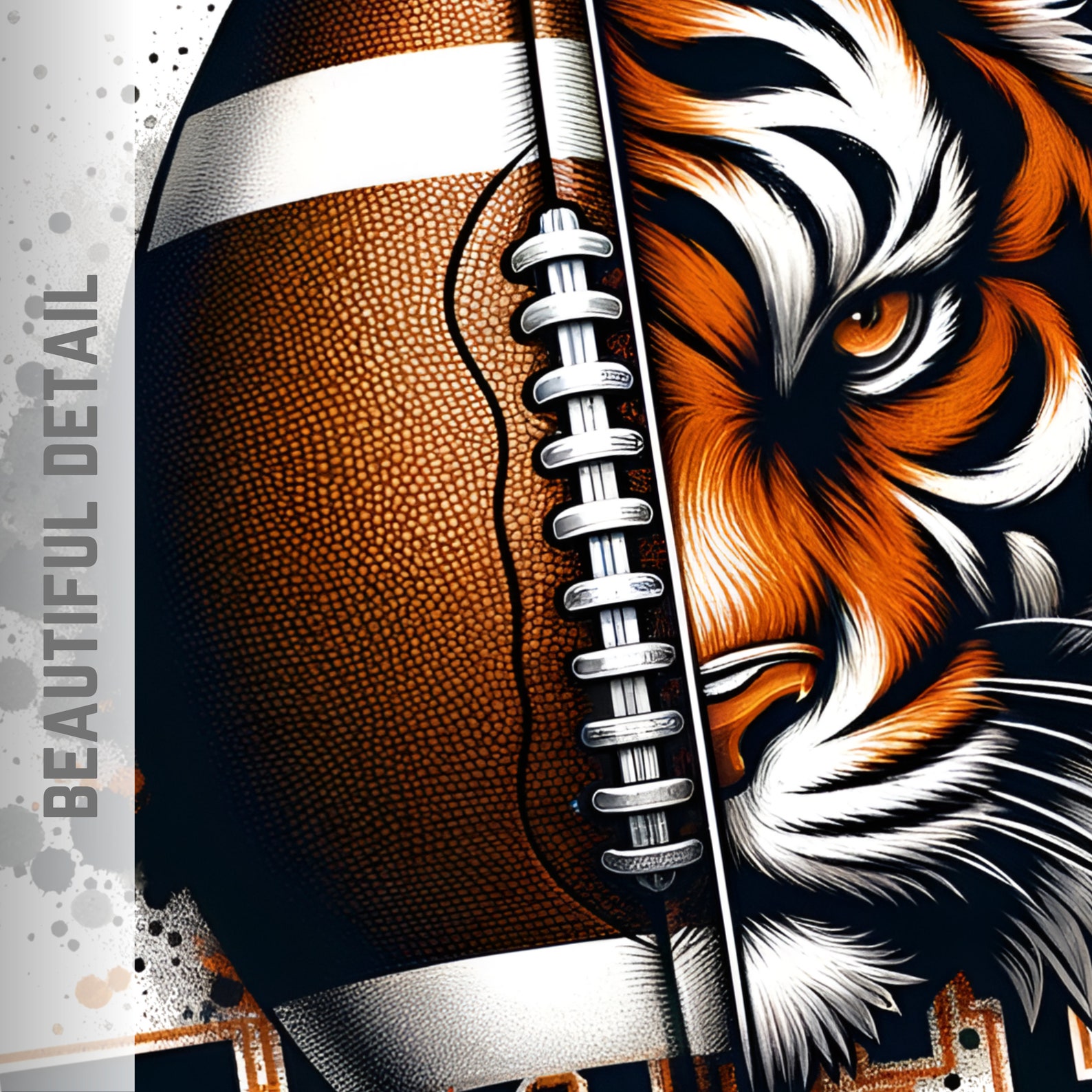 Tiger Football T-shirt Design: Mascot Spirit PNG (instant Download) - Etsy