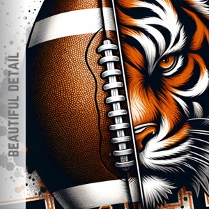 Tiger Football T-shirt Design: Mascot Spirit PNG (instant Download) - Etsy