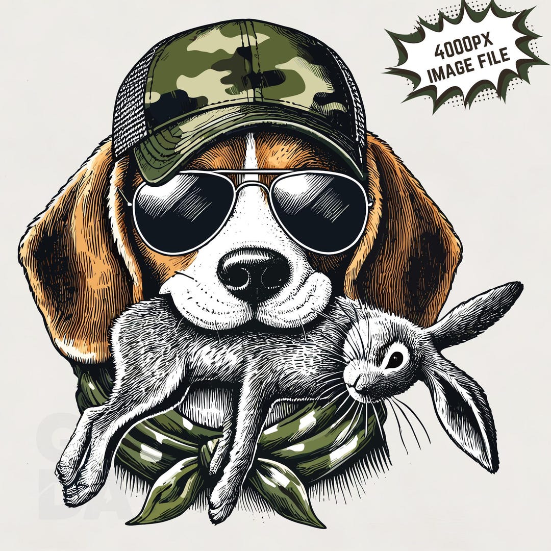Rabbit Hunting Png Rabbit Hunting Sublimation Hunting Dog Png Beagle ...