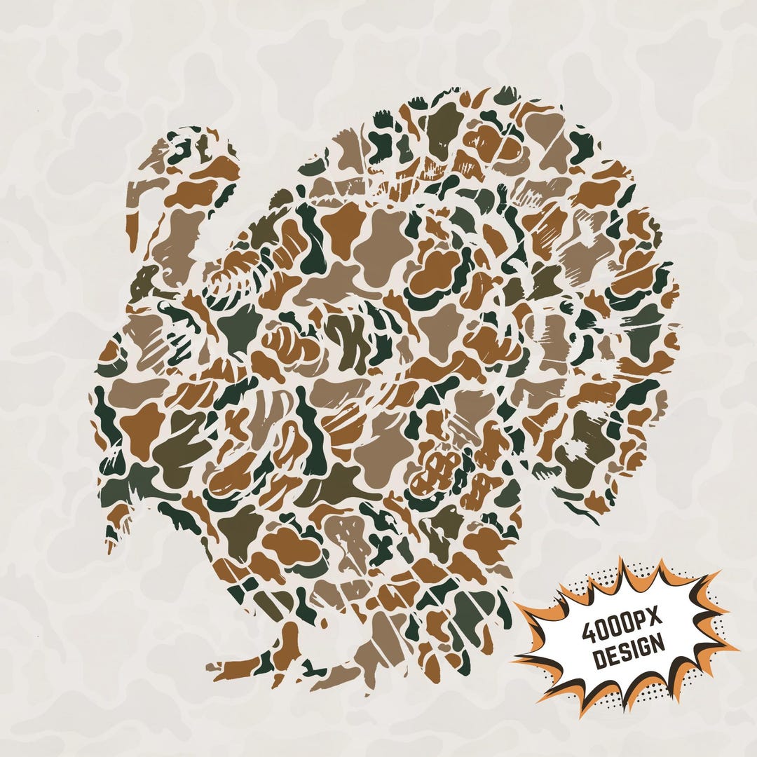 Retro Camo Turkey PNG, Turkey Hunting Sublimation Boys Hunting Png Camo ...