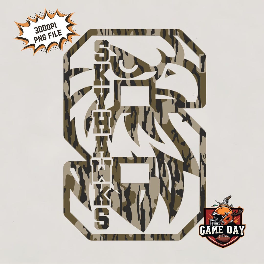 Skyhawks Png, Camo Hawks Mascot Design, Skyhawks Monogram S, Hawks ...