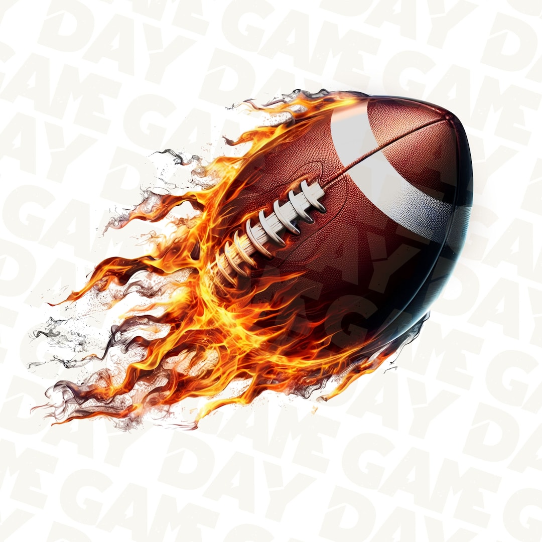 Flaming Football T-shirt Sublimation Print File | Football on Fire PNG ...