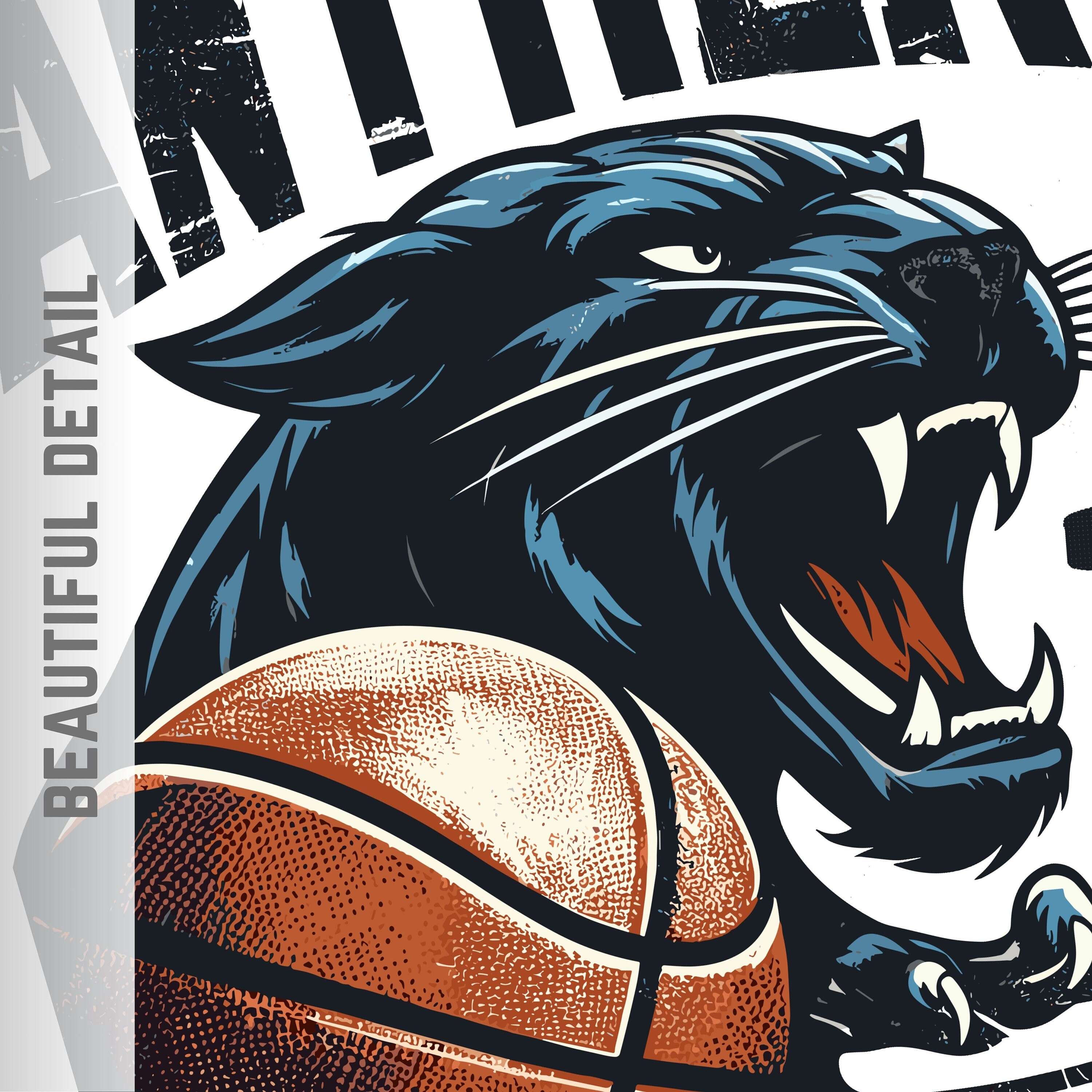 Panther Basketball Mascot PNG: School Spirit Shirt Design (digital ...