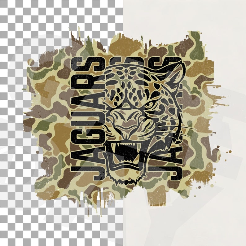 Jaguars Camo Design: Mascot PNG, T-shirt Sublimation (digital Download ...
