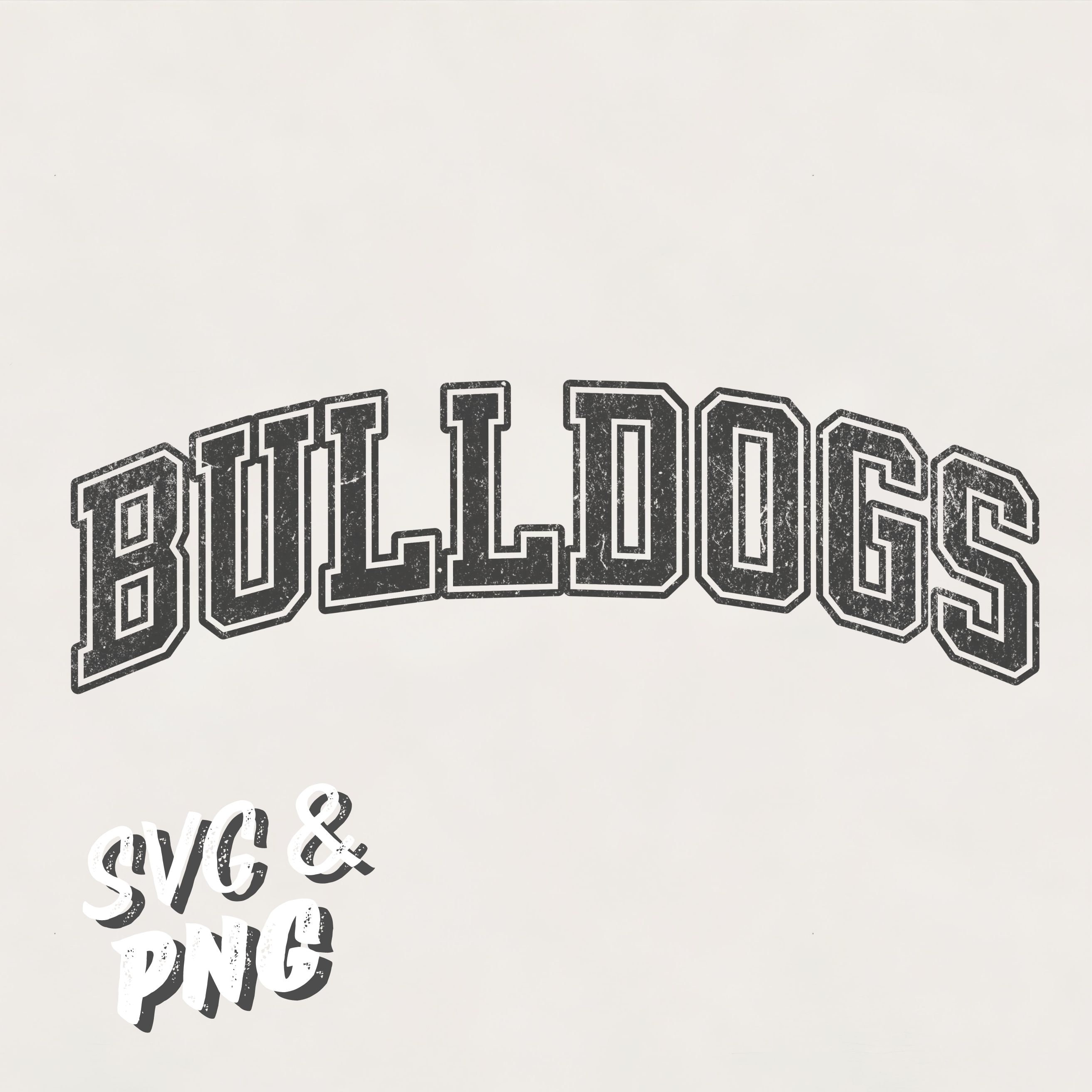 Varsity Grunge Bulldog Text Mascot Sublimation Design for Tees ...