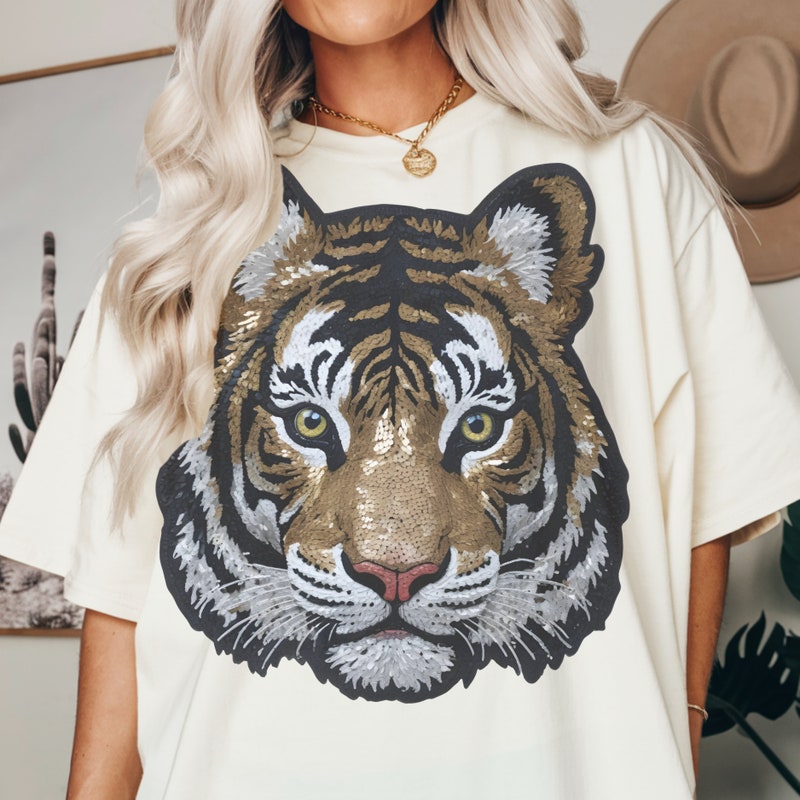 Sequin Tiger Shirt - Etsy