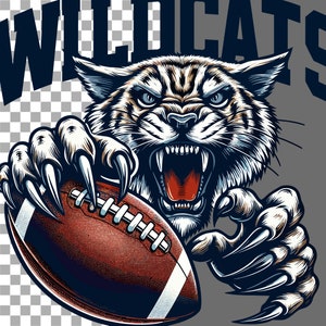 Blue Wildcats Football Mascot PNG: Sublimation Design (digital Download ...