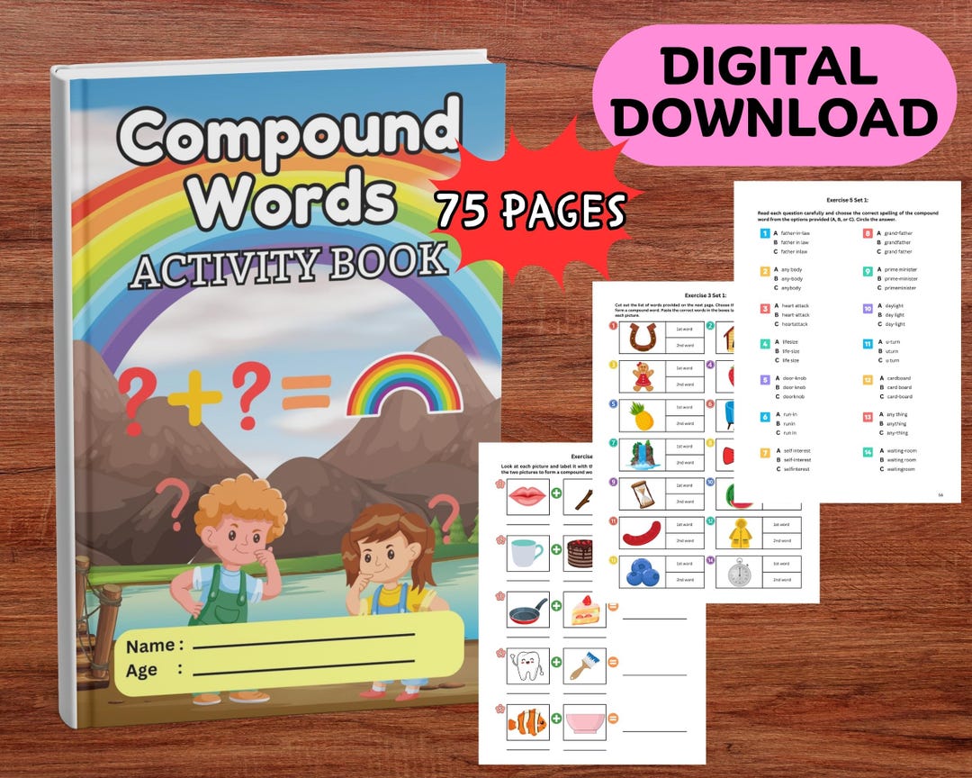 Compound Words Activity Book: Kids Busy Book (PDF) - Etsy