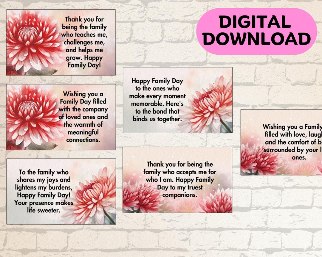 32 Family's Day Wish Cards Printable Family Appreciation Cards ...