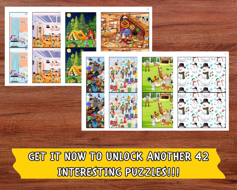 Spot the Difference Printable Find 10 Differences Puzzle Kids & Adults ...