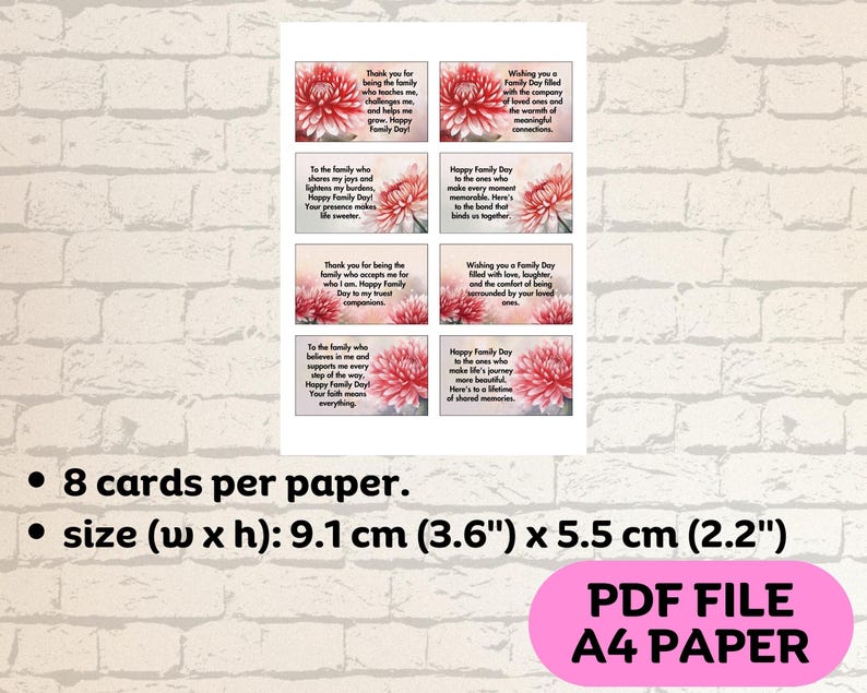 32 Family's Day Wish Cards Printable Family Appreciation Cards ...