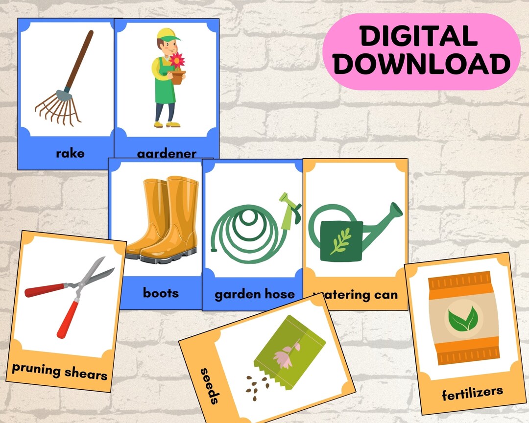 Garden Vocabulary Flashcards: Educational Learning Resource (digital ...