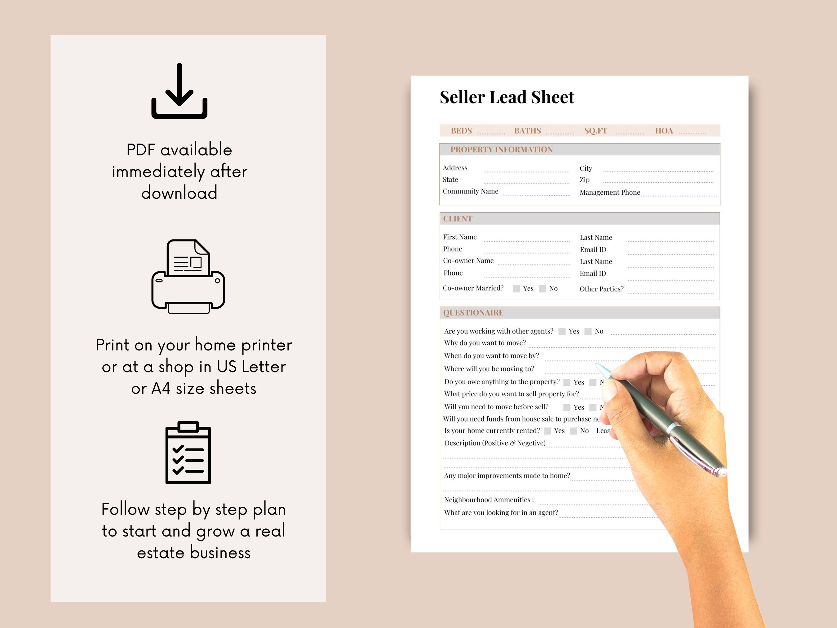 Real Estate Agent Planner Bundle With Bonuses Make Your Daily Chores ...