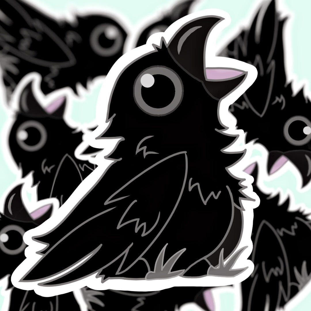 Chibi Corbin the Crow Stickers Caww - Waterproof Decal - Etsy